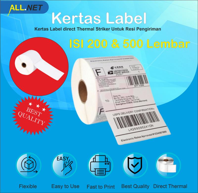 Kertas Thermal Label 100 dan 80mm Thermal Label Direct Barcode - Shop ...