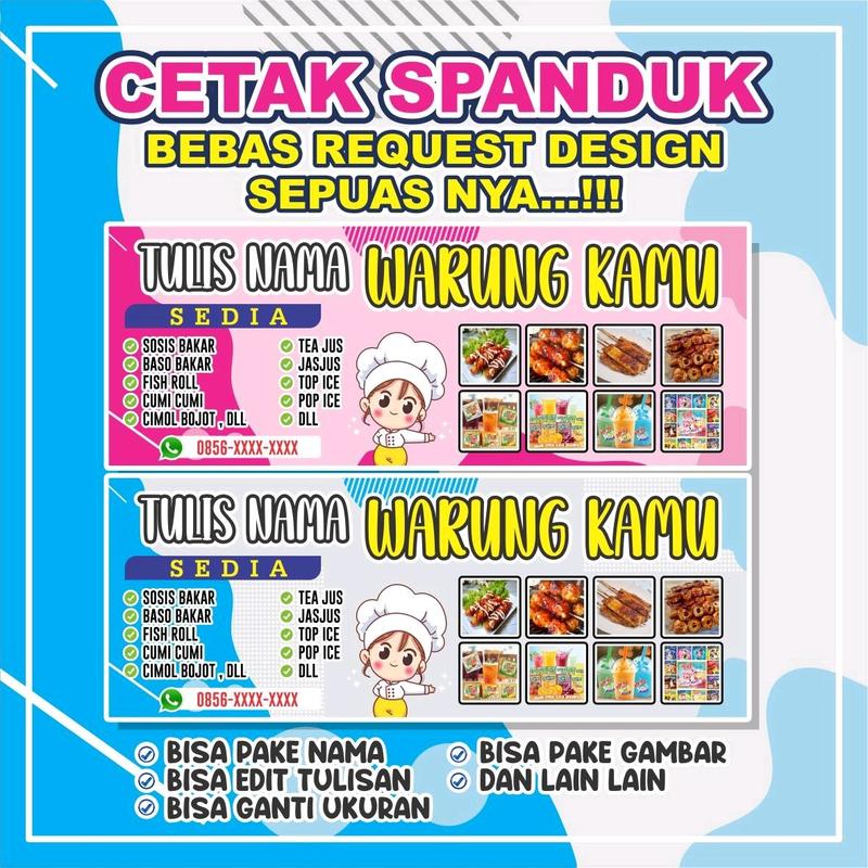 Spanduk / Banner Warung Makanan Jajanan v3 Bebas Request Design - Shop ...
