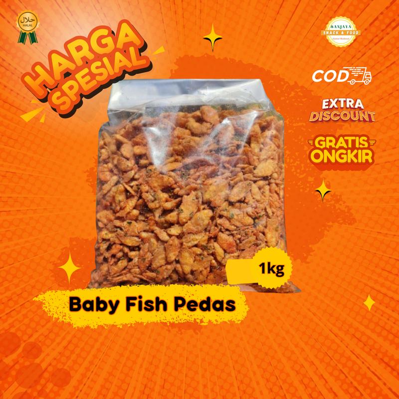 IKAN CRISPY BABY FISH 1KG Cemilan Pedas Bawang Putih Food Snacks - Shop ...
