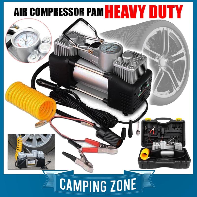 Angin Tayar Bola Double Cylinder Portable Car Tyre Inflator Air ...