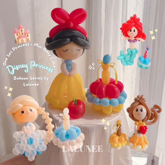 Jual Disney Princess Set Balloon Mini Birthday Cake - Korean Balloon ...