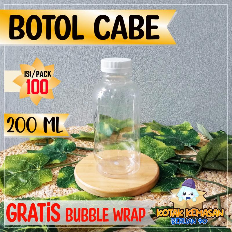 (10 Pcs) Botol Cabe 200 ml Botol Plastik 200 ml Putih - Shop | Tokopedia