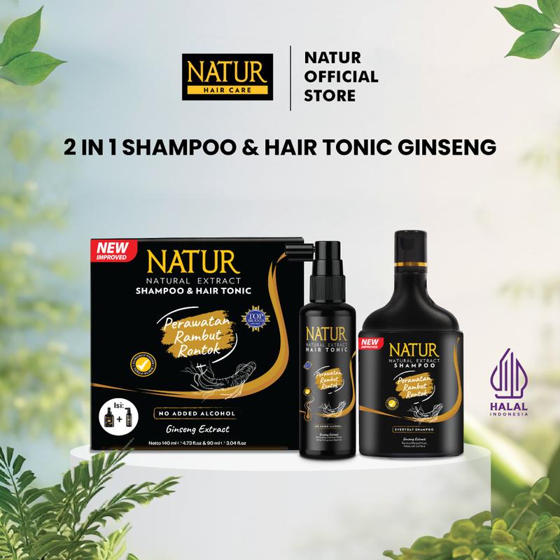 Natur Shampoo & Hair Tonic 2 in 1 - Perawatan Rambut Rontok Shampoo ...
