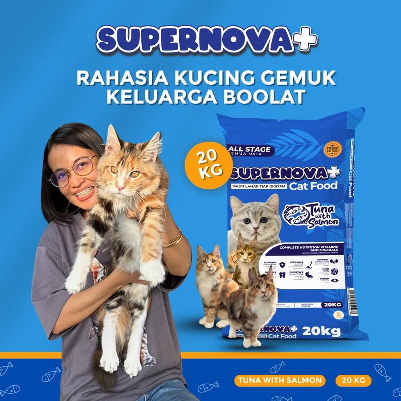 Supernova Cat Dry Food Makanan Kucing Kering Tuna Salmon All Stage 20kg ...
