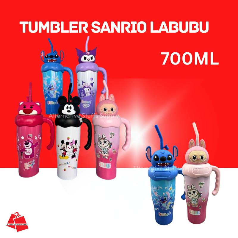 Labubu Cup, 700ml Kuromi Melody Lotso Cartoon Thermal Water Bottle ...