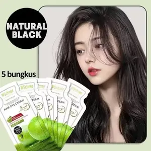 WSchnee Pewarna Rambut Herbal Krim Natural Black 30ml 5pcs Menutup Uban ...