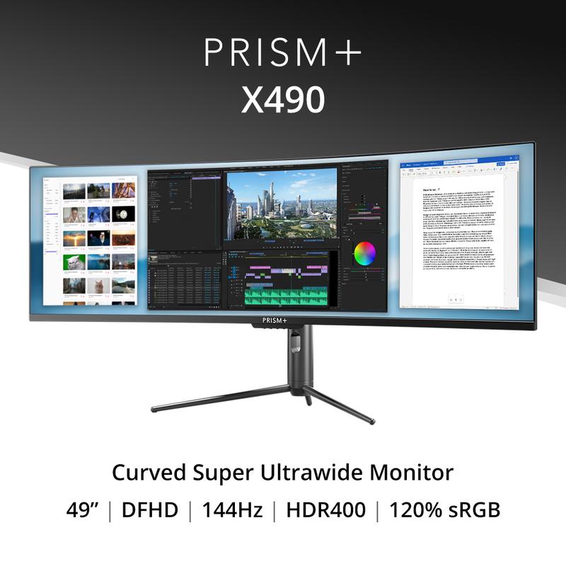 PRISM+ X490 49" 144Hz HDR400 Super Ultrawide DFHD Curved 32:9 - TikTok ...