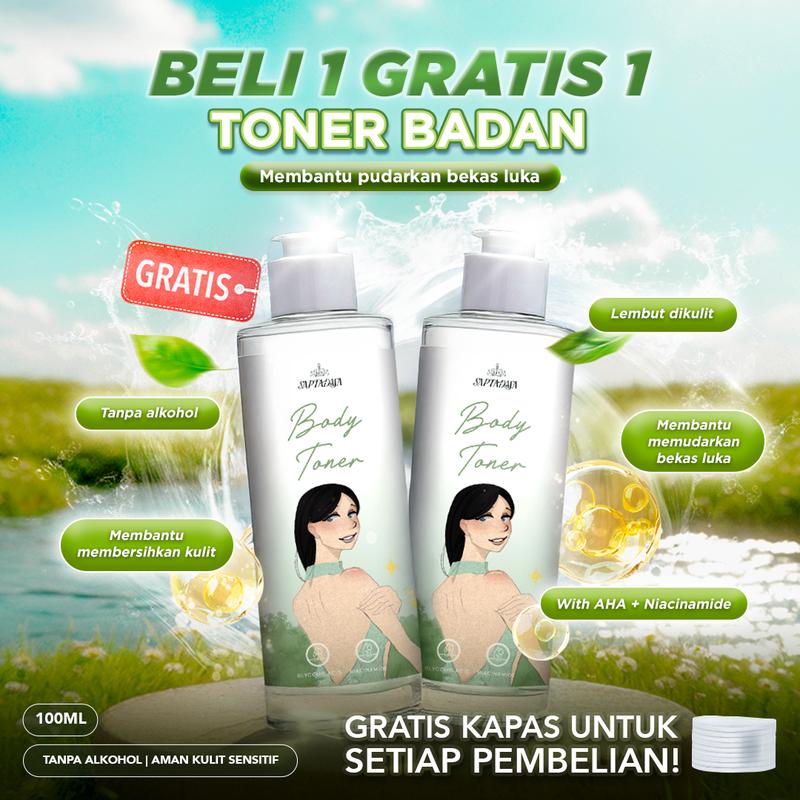 PAKET 2 TONER BADAN SAPTADASA AHA GLYCOLIC ACID + NIACINAMIDE BODY ...
