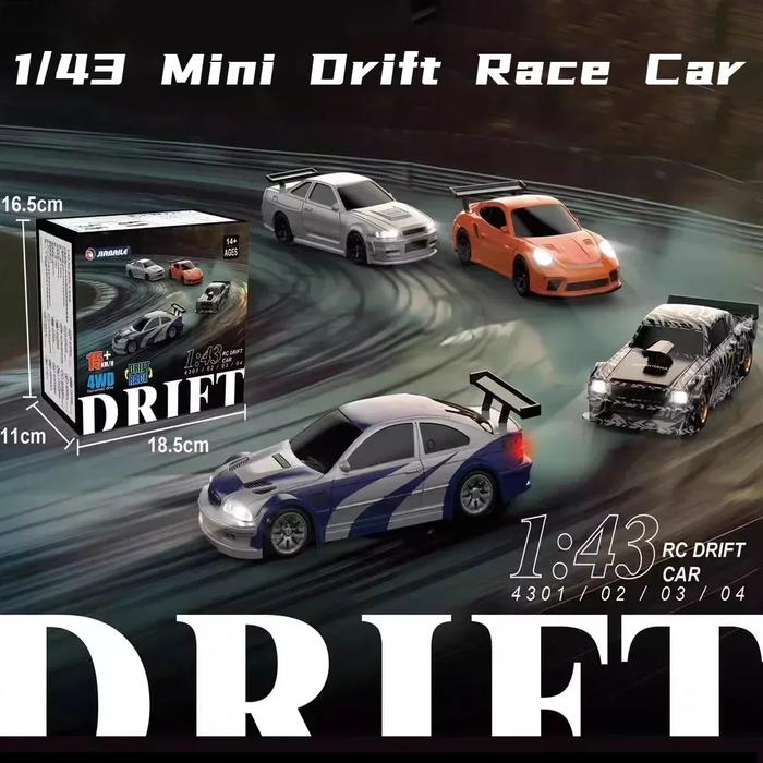 Jual 1/43 Mini Drift Race RC Car Four-wheel Drive RTR 4WD Radio 2.4G ...