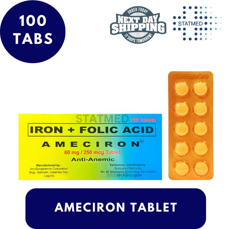 Ameciron Tablet Ferrous + Folic Acid 60mg/250mcg Anti-Anemia - TikTok ...