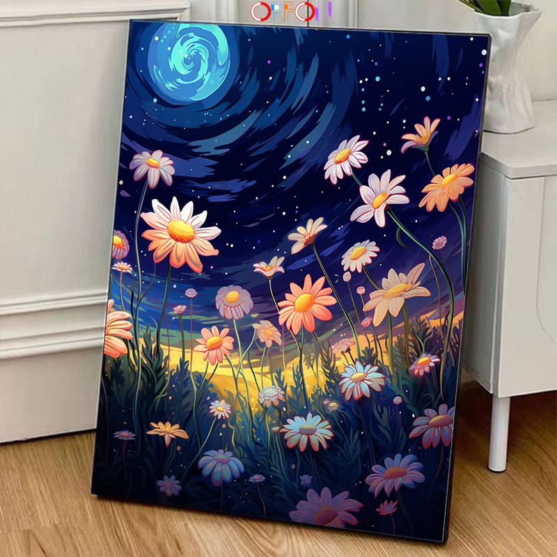 ORFON Painting By Numbers Flowes Starry Sky Castle Digital Oil - TikTok ...