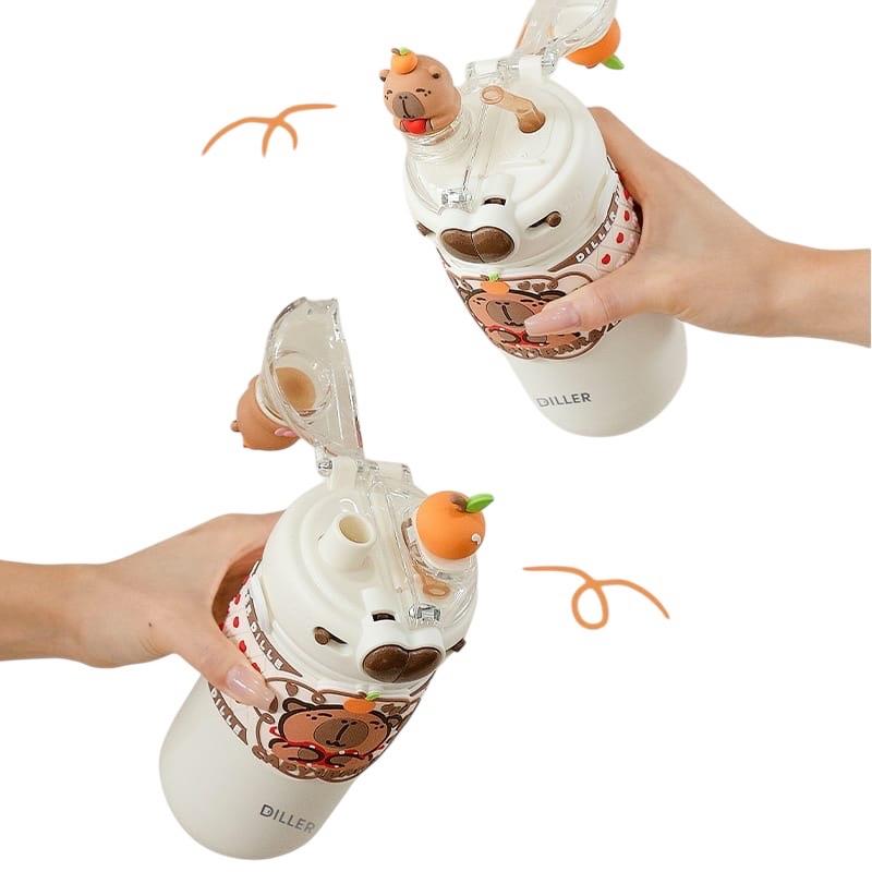 Tumbler Botol Minum Anak 2in1 Capybara 520ML Stainless Steel 316 Anti Slip - Shop | Tokopedia