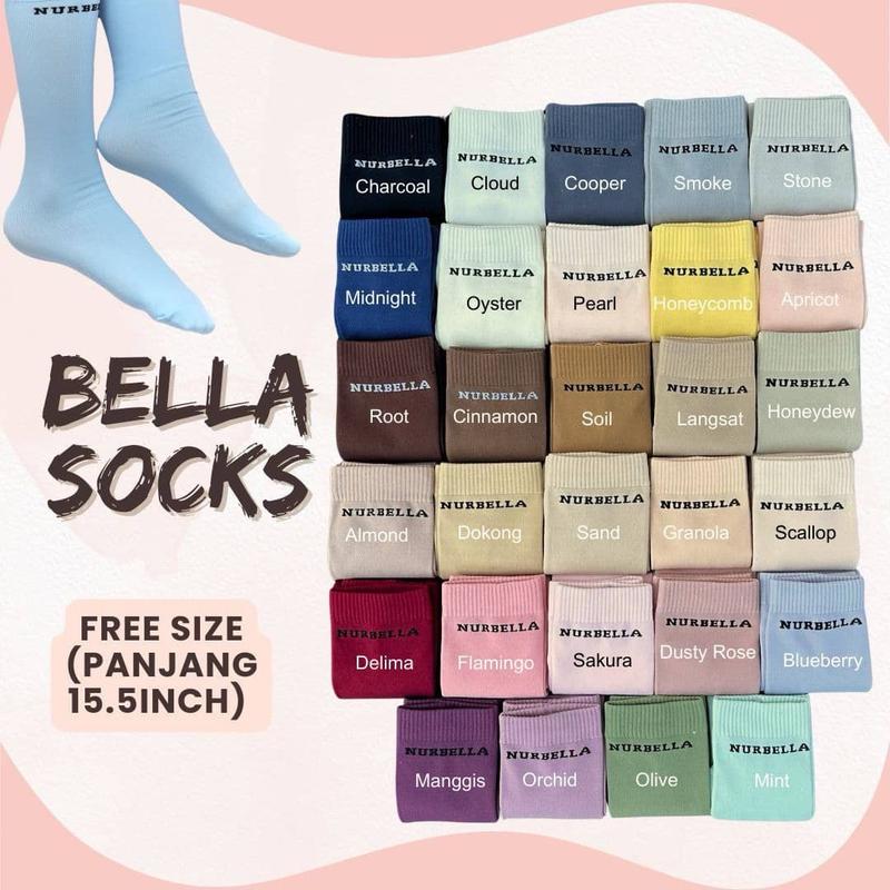 BELLA SOCKS PLAIN PREMIUM NYLON SIMPLE - TikTok Shop Singapore