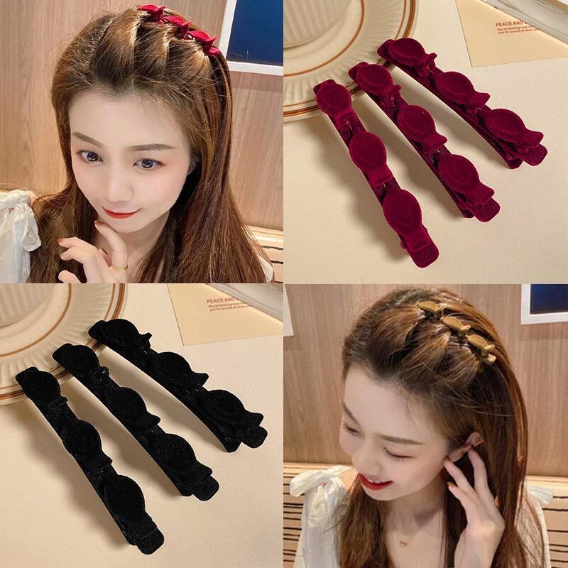 2PCS Flocking Hair Clip Women's Temperament Bangs Clip Fashion - TikTok ...