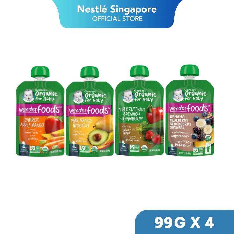 [Assorted Bundle of 4] Gerber Foods Organic Pouch Purees 99g - TikTok ...
