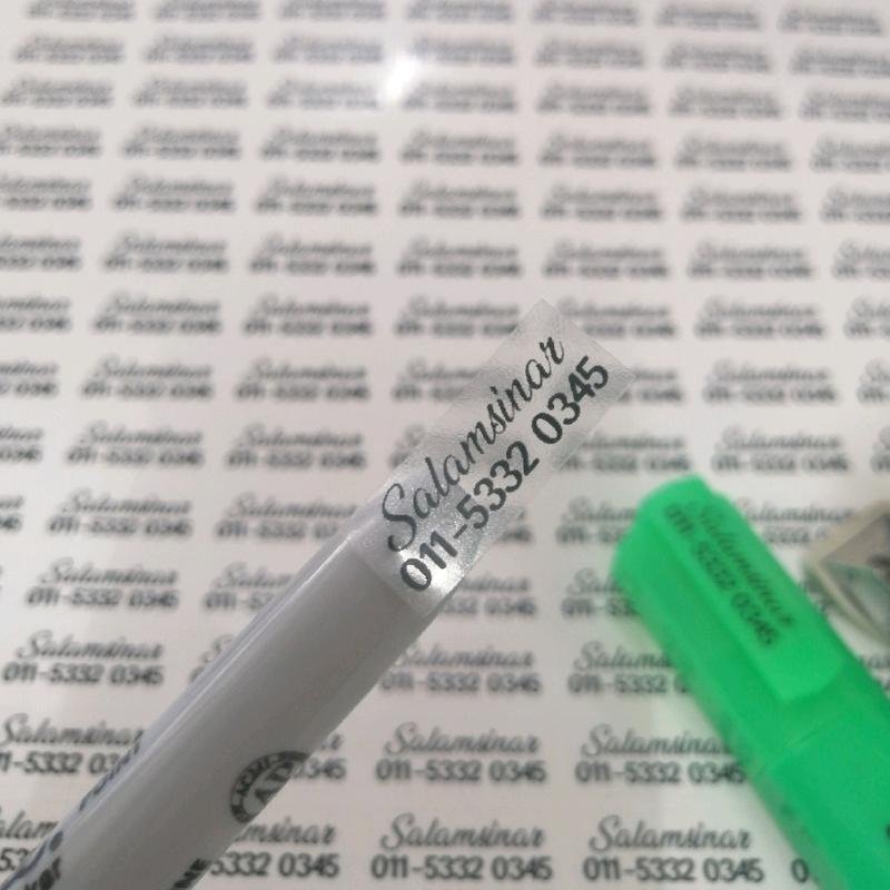 Sticker Nama Transparent + No. Hp Stationery - TikTok Shop Malaysia