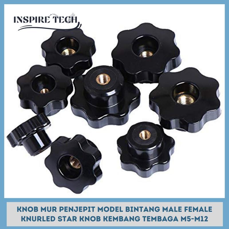 Knob Mur Penjepit Model Bintang Male Female Material Tembaga / Knurled ...