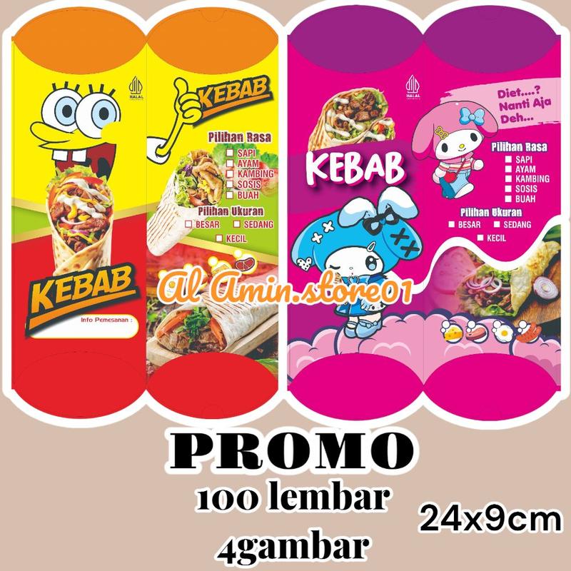 Box kebab murah/kemasan kebab / kertas bungkus kebab warna 100 - Shop ...