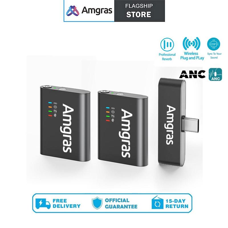 Amgras SoundMeta Ⅱ Pro ANC Wireless Lavalier Microphone Wireless ...