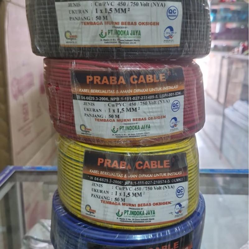 Kabel Listrik NYA Praba 1x1.5x50m / Kabel Listrik Praba NYA 1x1 ...
