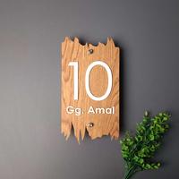 Jual Nomor Rumah Akrilik Motif Kayu Tulisan Timbul Akrilik Papan Alamat ...