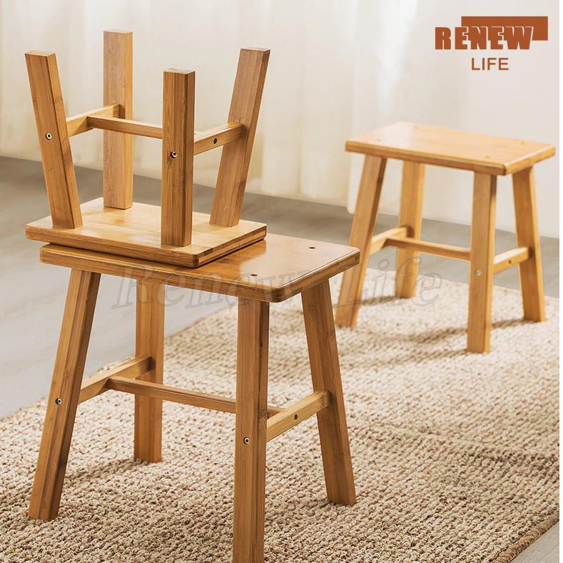 Renew Life-Multi-functional Bamboo Wooden Step Stool Strong Load ...