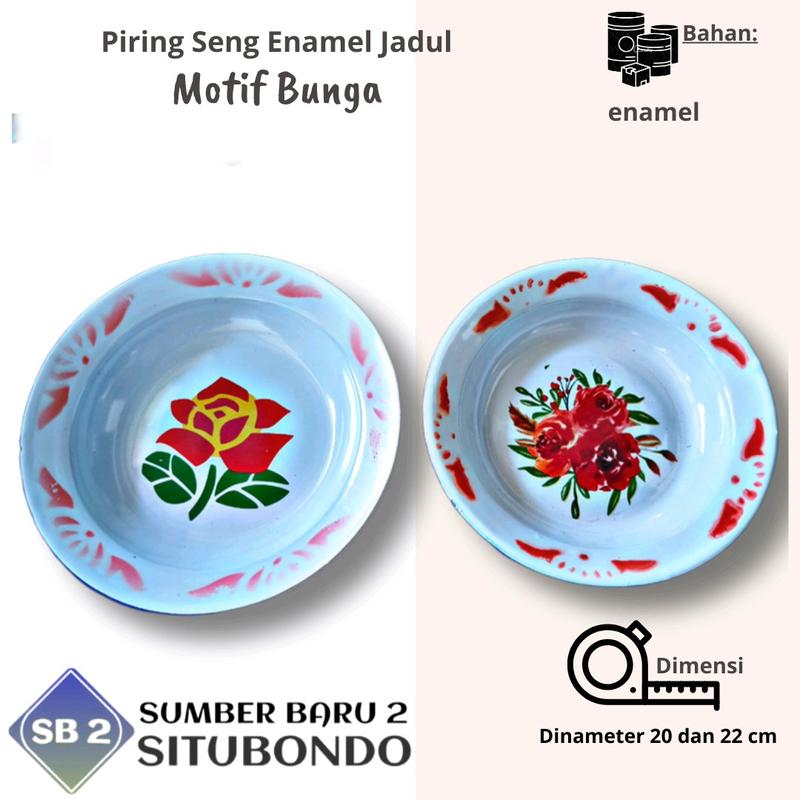 Piring Makan Seng Enamel Jadul Antik Motif Bunga - Shop | Tokopedia