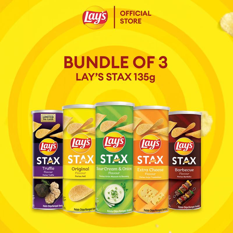 [Bundle of 3] Lay's Stax Original/Sour Cream & Onion/BBQ/Extra - TikTok ...