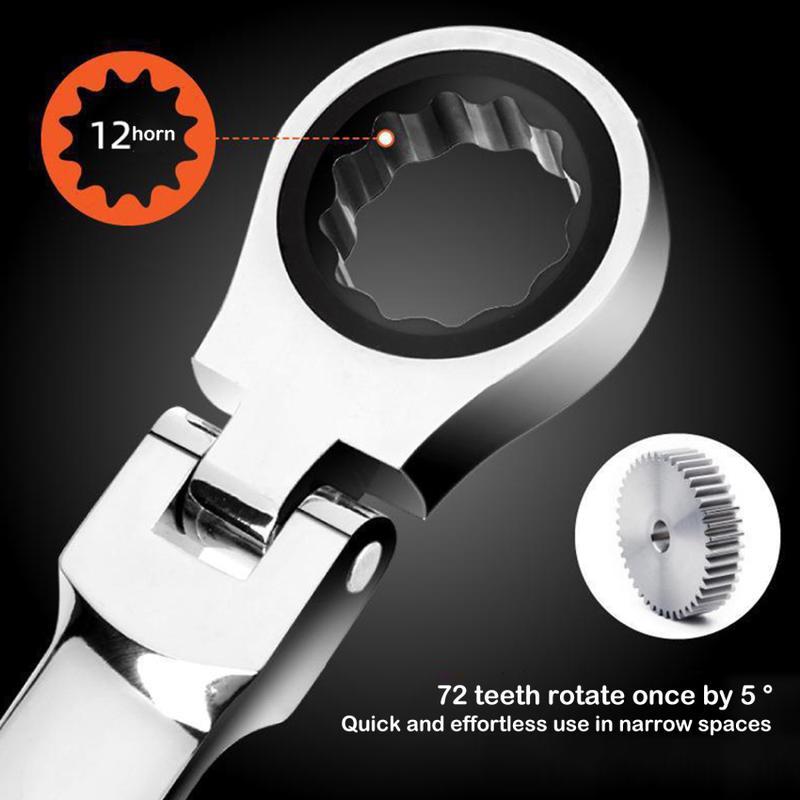 Ratchet Wrench of Keys Spanner Set Hand Tool 72-Tooth Ratcheting ...