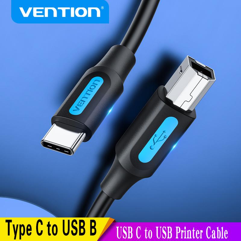 Kabel Pencetak USB C ke USB, Vention, untuk MacBook Pro, Pengimbas ...
