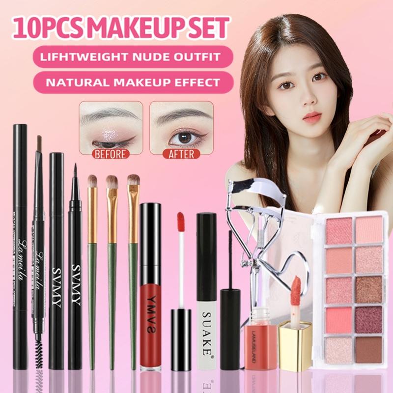 10PCS Makeup Complete Set LAMEILA10 Color Eye Shadow+SVMY Lipstick ...