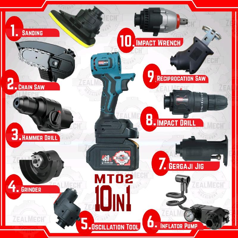 MULTI POWERTOOLS MT02 HEADTOOLS FUNCTION MULTI - TikTok Shop Malaysia