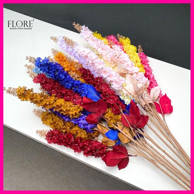BUNGA LARKSPUR 3 CABANG/ DELPHINIUM BUATAN BAHAN KAIN HIASAN - Shop ...