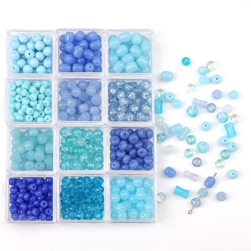 Blue series Glass round Beads Cracked Burst beads Mobile Phone Charm ...