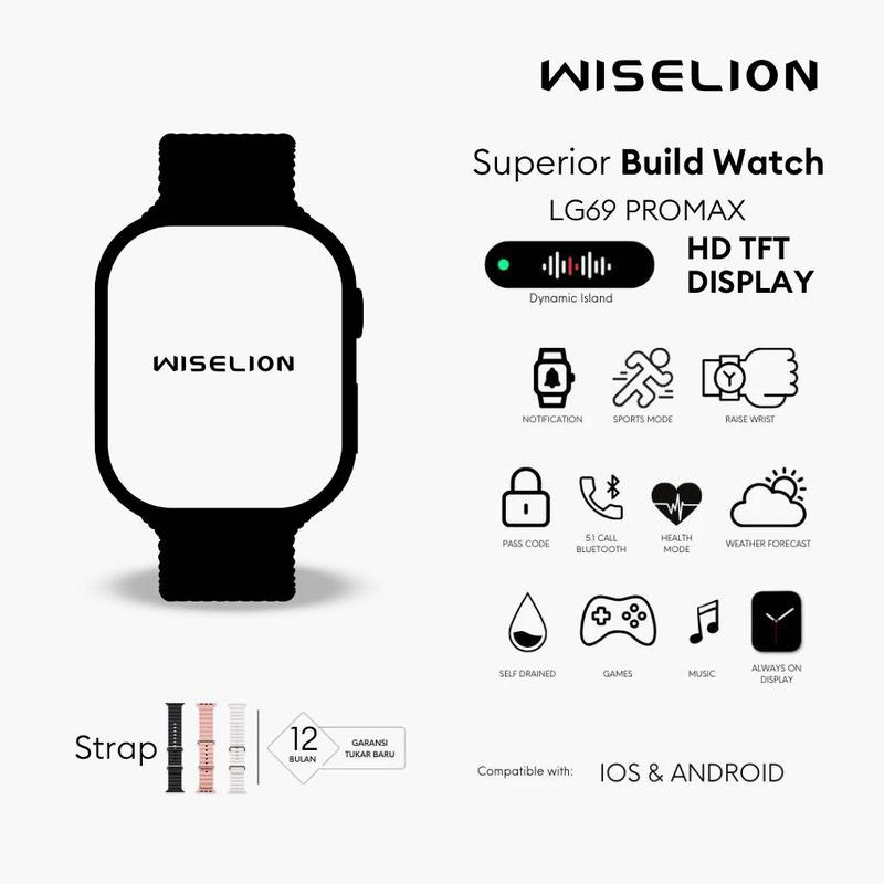 WISELION Bluetooth Smartwatch LG69 ProMax | NFC Support | Sport ...