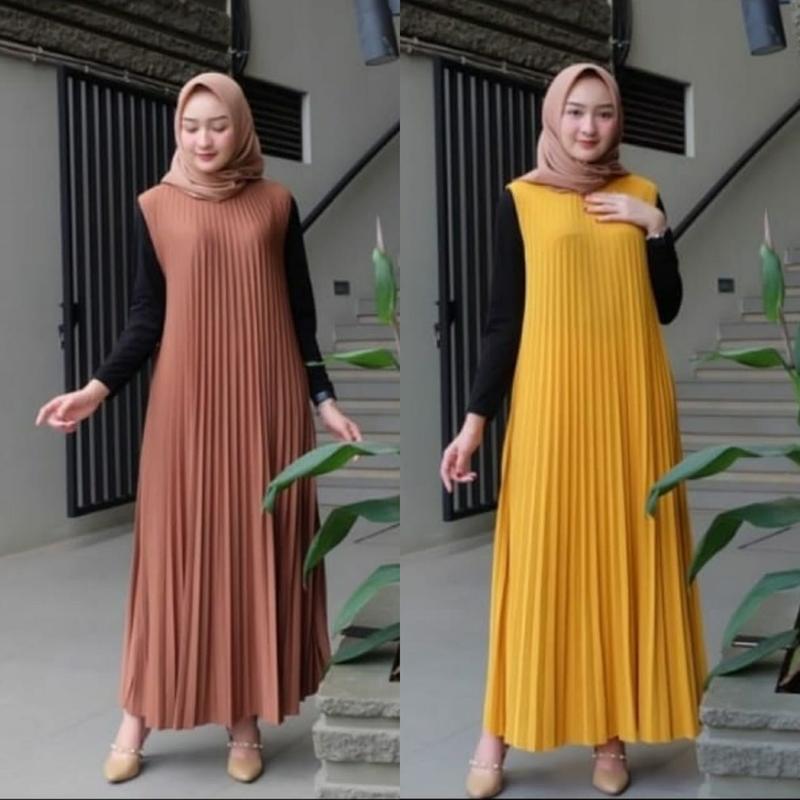 DRESS / DRESS PLISKET WANITA / GAMIS PLISKET - Shop | Tokopedia