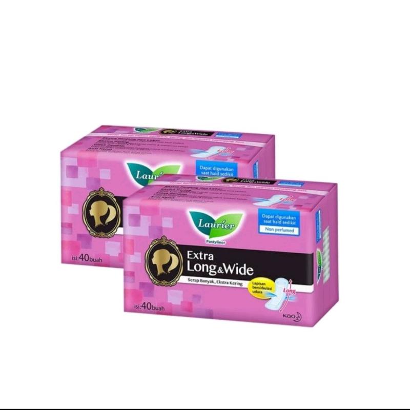 Laurier Extra Long & Wide 40PCS - Pantyliner Non Perfume - Shop | Tokopedia