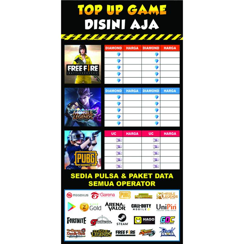 Banner / Spanduk KONTER TOP UP GAME Online - Shop | Tokopedia