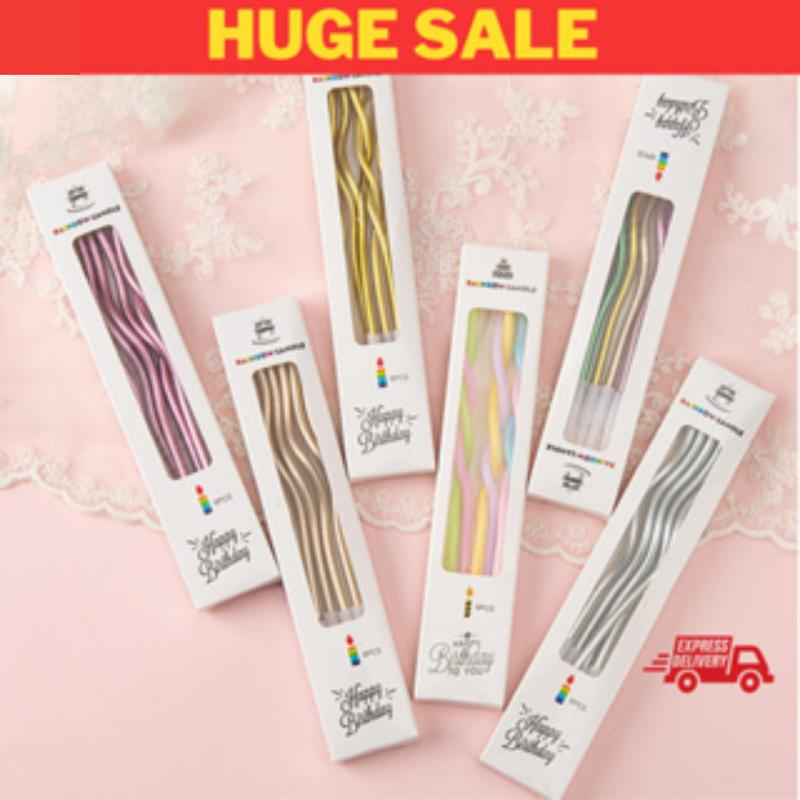 READY STOCK 6PCS Pencil Shape Candles Curvy Modern Luxury Curve ...