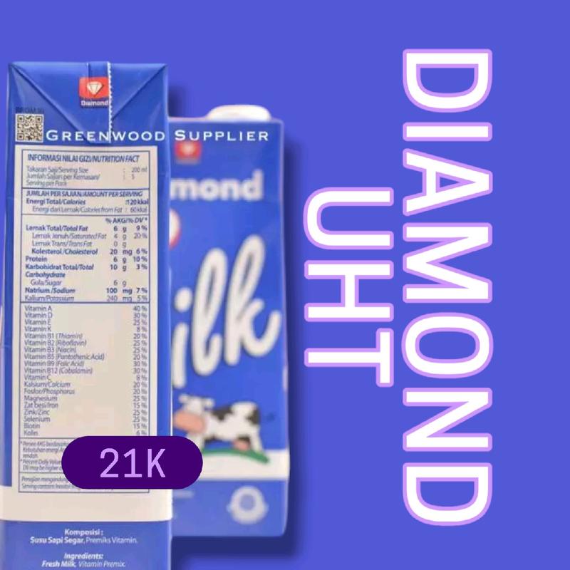 SUSU UHT DIAMOND FULL CREAM 1000 ML Milk - Shop | Tokopedia