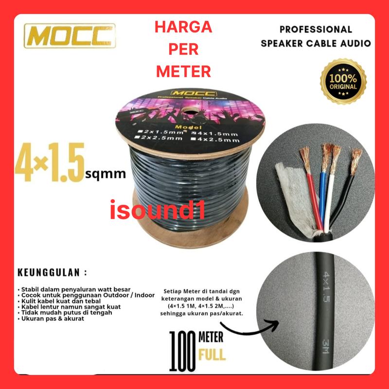 KABEL SPEAKER PROFESSIONAL MOCC AUDIO 4 X 1,5 MM HARGA ECER HARGA ...