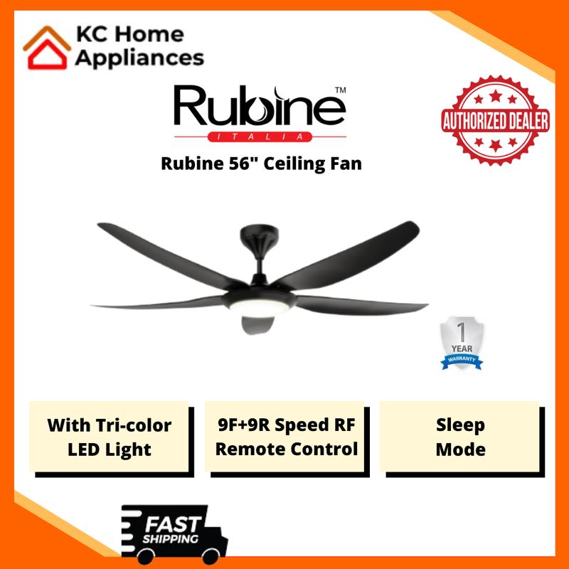 Rubine 56" Ceiling Fan | 45W | With Tri-color LED Light | Remote ...