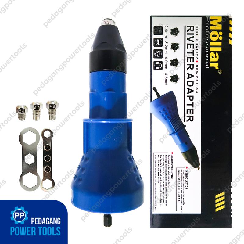 MOLLAR ADAPTOR TANG RIVET MESIN BOR LISTRIK CORDLESS PAKU RIVETER ...