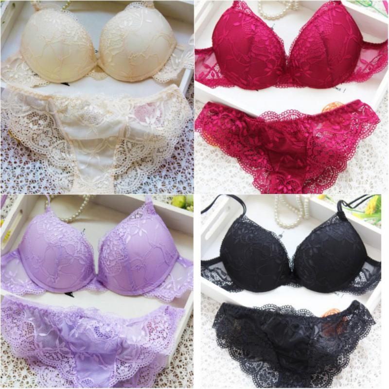Woman's Lace Bra + Panties Set Romantic Floral Bra Underwear - TikTok ...