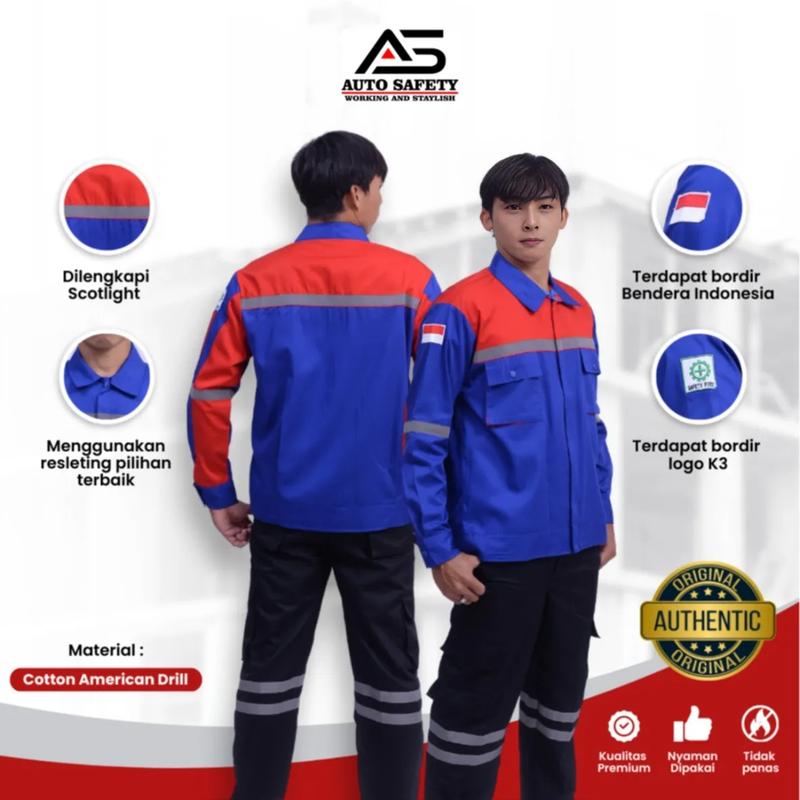 Auto safety wearpack atasan - baju kerja k3 seragam proyek benhur merah ...