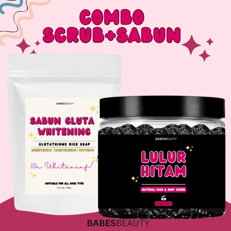 [COMBO WHITENING] SCRUB LULUR HITAM DAN SABUN GLUTAWHITENING - TikTok ...