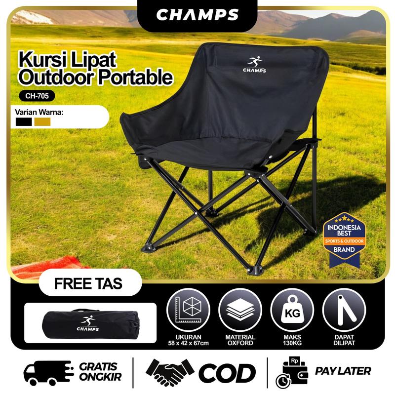 CHAMPS CH-705 Kursi Lipat MOON Outdoor Portable | Camping | Gunung - Shop | Tokopedia