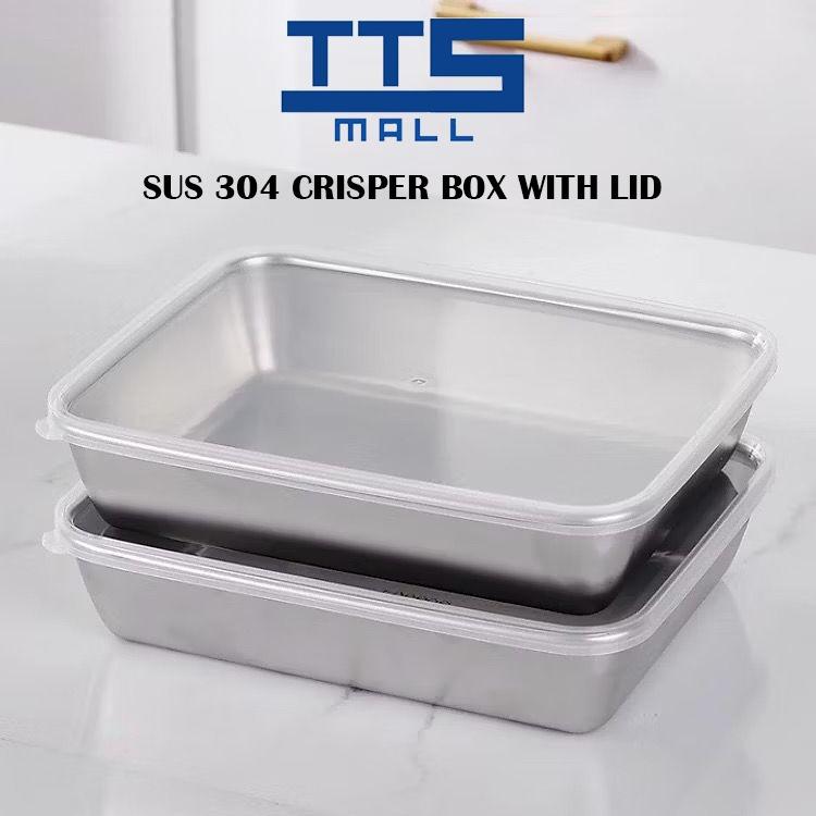 (TTS MALL) Loyang Keluli Tahan Karat SUS 304 Crisper Box Dengan ...