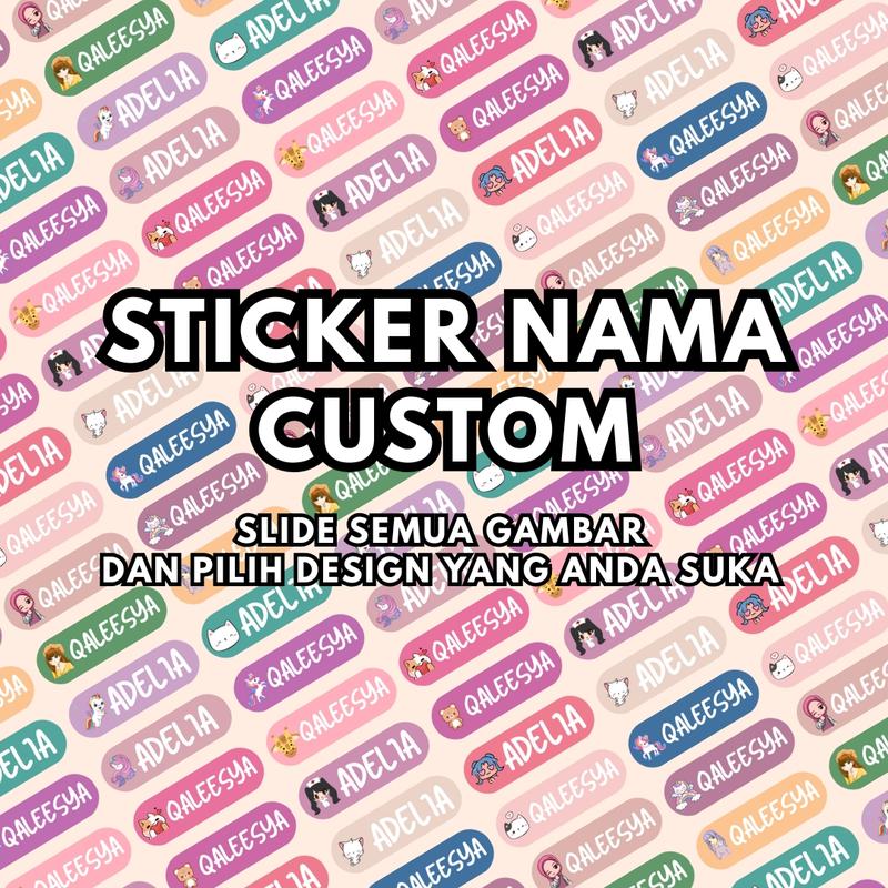 Sticker Nama Custom Mini Pastel Color Comel Boleh Lekat Pada - TikTok ...