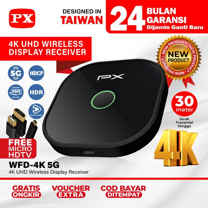 Promo PX WFD-4K 5G Wireless Display Receiver Adapter Audio Video ...